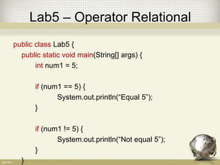 02 Java Language And OOP Part II LAB | PPT