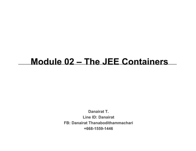JEE Programming - 02 The Containers | PDF | Programming Languages | Computing