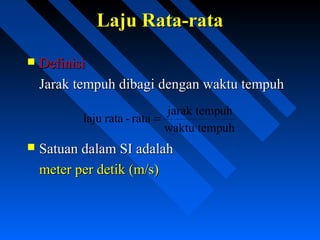 Kinematika satu dimensi | PPT