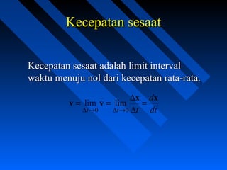 Kinematika satu dimensi | PPT