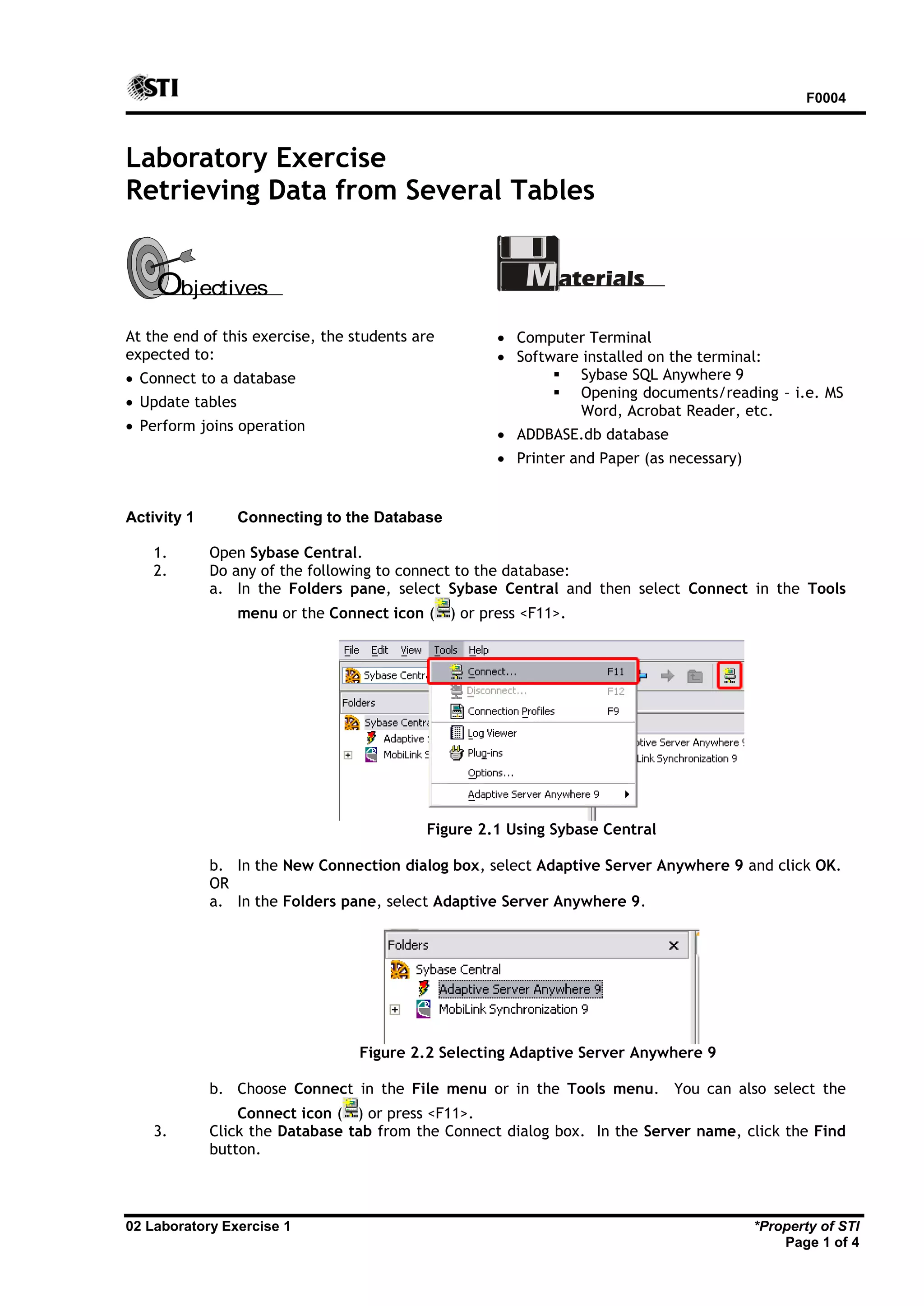 02 laboratory exercise 1 - RETRIEVING DATA FROM SEVERAL TABLES | PDF