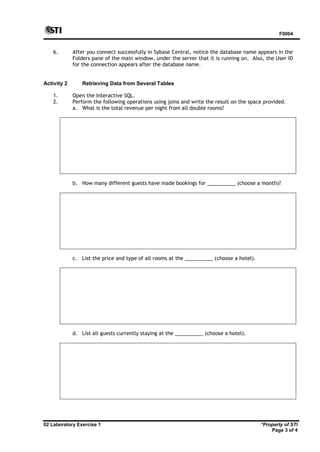 02 laboratory exercise 1 - RETRIEVING DATA FROM SEVERAL TABLES | PDF | Databases | Computer ...