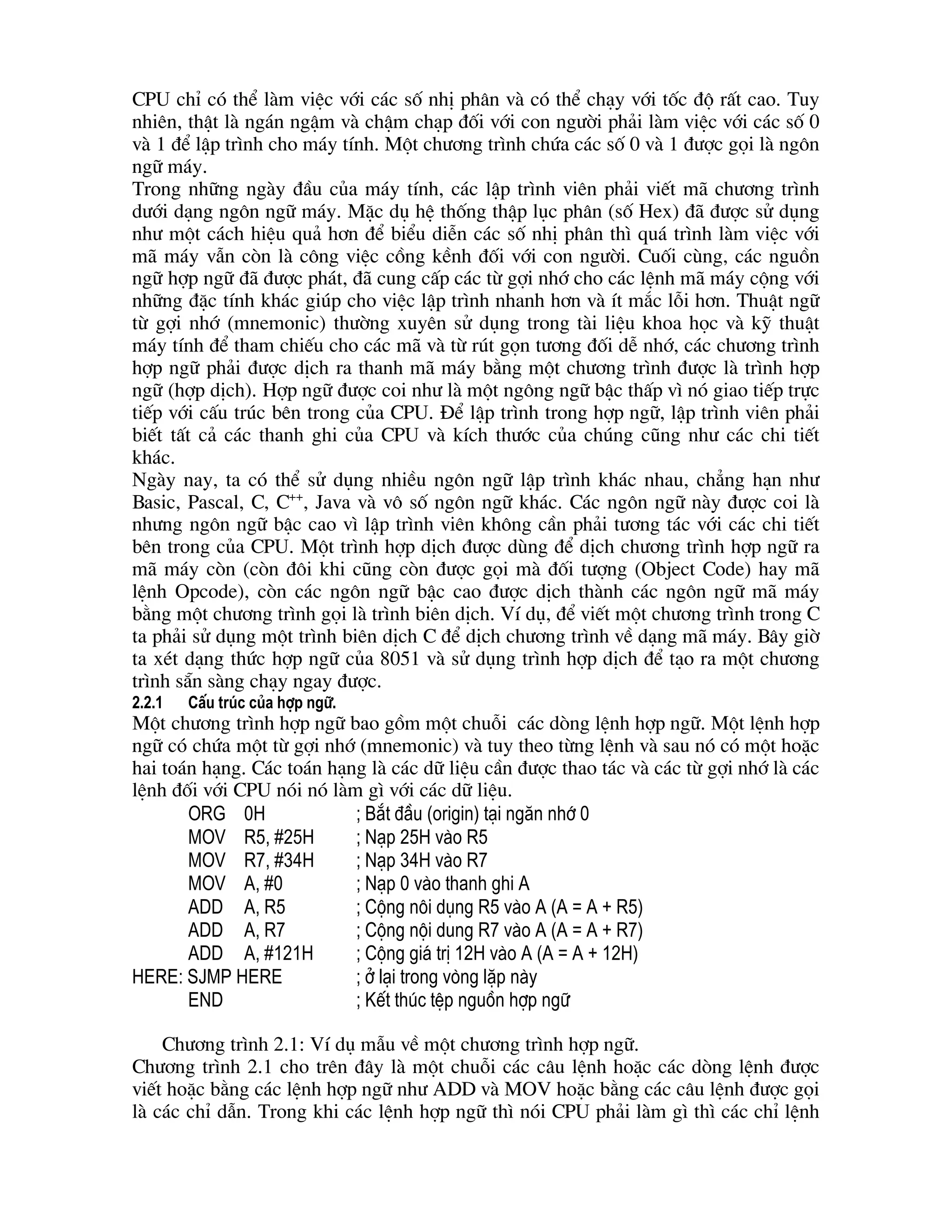 02 Lập trình hợp ngữ 8051 | PDF