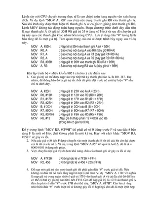 02 Lập trình hợp ngữ 8051 | PDF