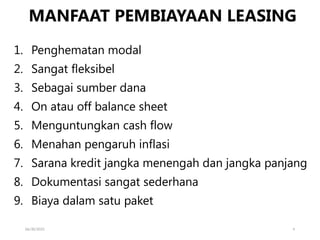LEASING sebagai salah satu pembiayaan dalam perbankan | PPTX