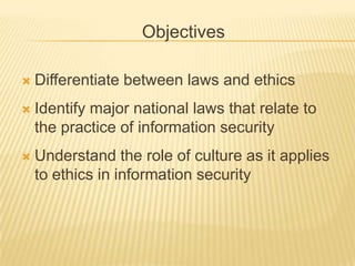 Legal, Ethical, and Professional Issues In Information Security | PPTX