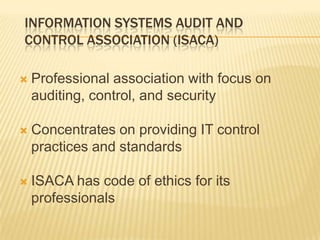 Legal, Ethical, and Professional Issues In Information Security | PPTX