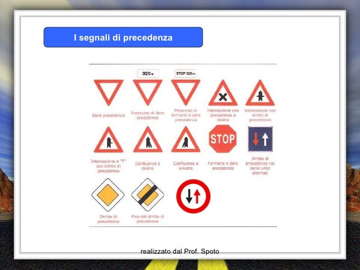 Segnali di pericolo e di precedenza