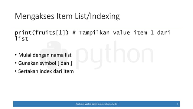 #2 LIST | PEMROGRAMAN PYTHON | PPTX
