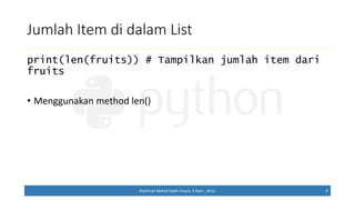 #2 LIST | PEMROGRAMAN PYTHON | PPTX
