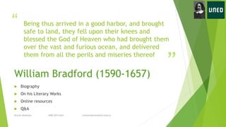 UNED American Literature I: 02 William Bradford | PPT