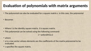 02 MATLAB Polynomials.pptx using of matlab | PPT