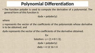 02 MATLAB Polynomials.pptx using of matlab | PPT