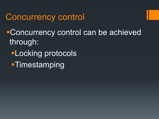 Concurrency Control in Distributed Database. | PPTX