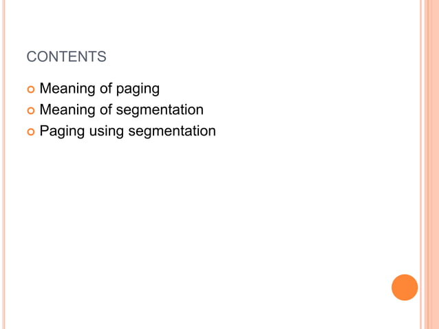 Paging,Segmentation & Segment with Paging | PPTX
