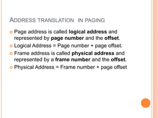 Paging,Segmentation & Segment with Paging | PPTX