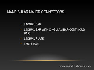 mejor connectors in removable partial dentures | PPT
