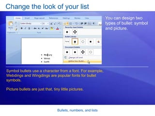 02 microsoft office word 2007 (bullets and numbering) | PPTX