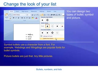 02 microsoft office word 2007 (bullets and numbering) | PPT