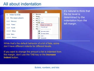02 microsoft office word 2007 (bullets and numbering) | PPT