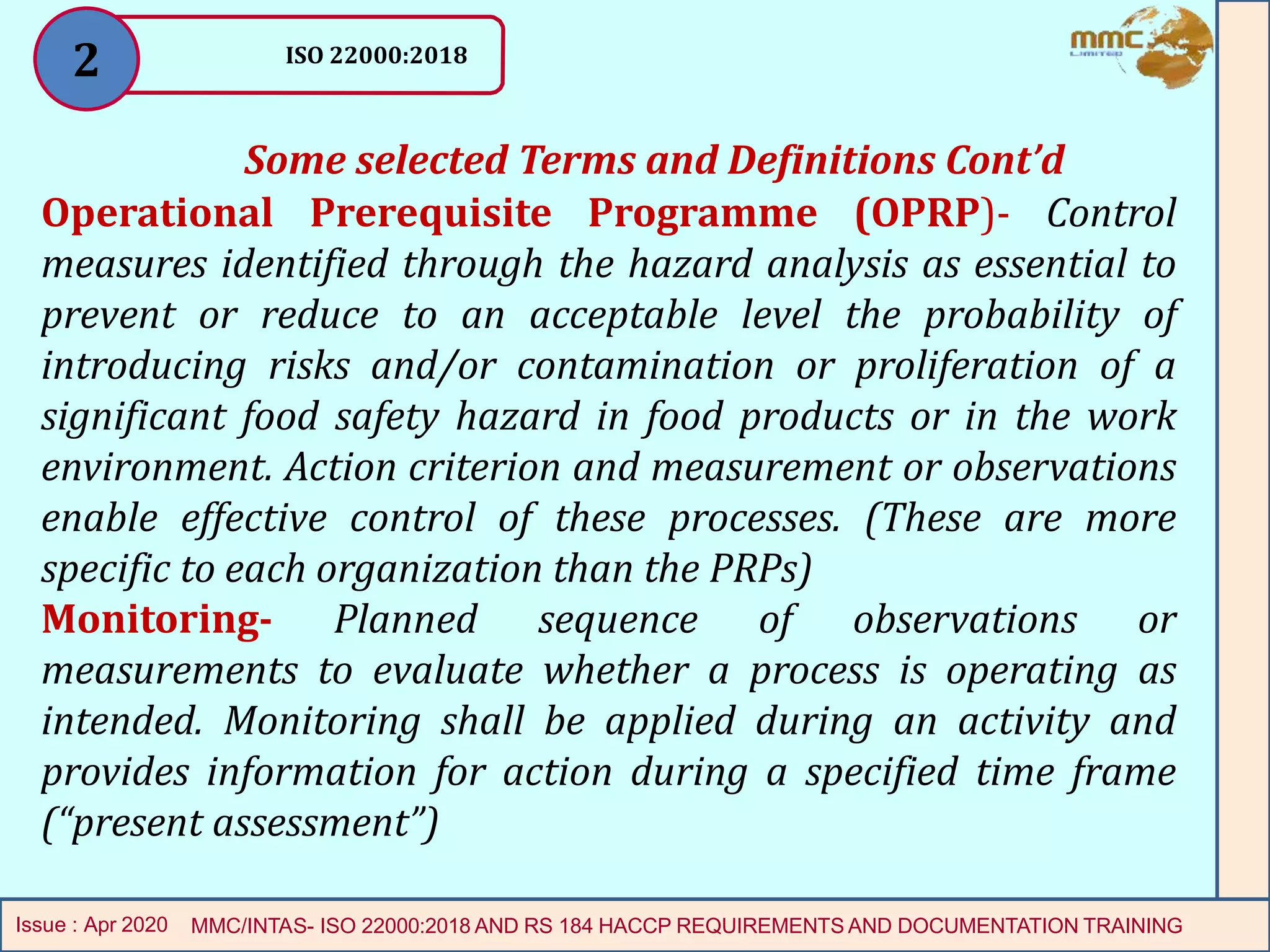 ISO 22000 Clauses Requirements and Documentation training ISO 22000 RS ...