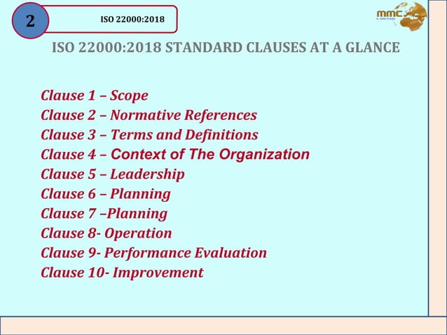 ISO 22000 Clauses Requirements and Documentation training ISO 22000 RS ...