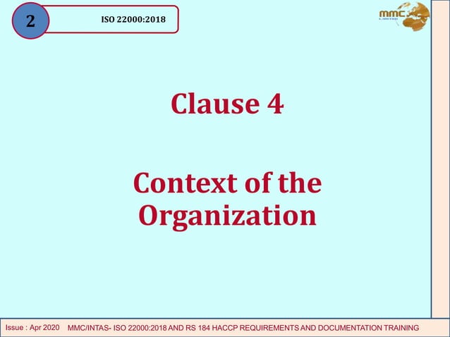 ISO 22000 Clauses Requirements and Documentation training ISO 22000 RS ...