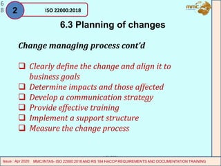 ISO 22000 Clauses Requirements and Documentation training ISO 22000 RS ...