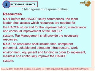 HACCP CLAUSES REQUIREMENTS AND DOCUMENTATION | PPT