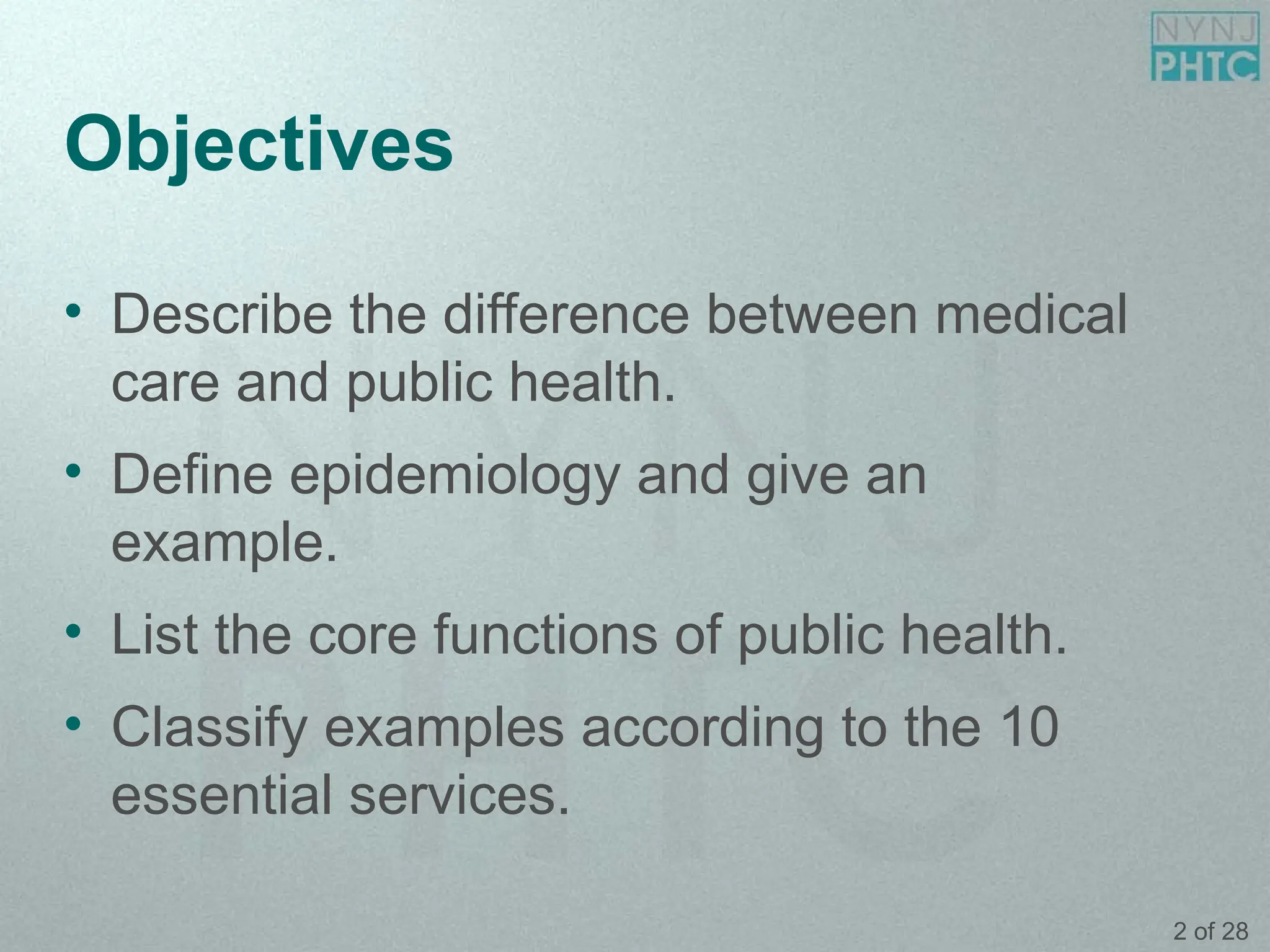 modern public health tools and functions ppt | PPT