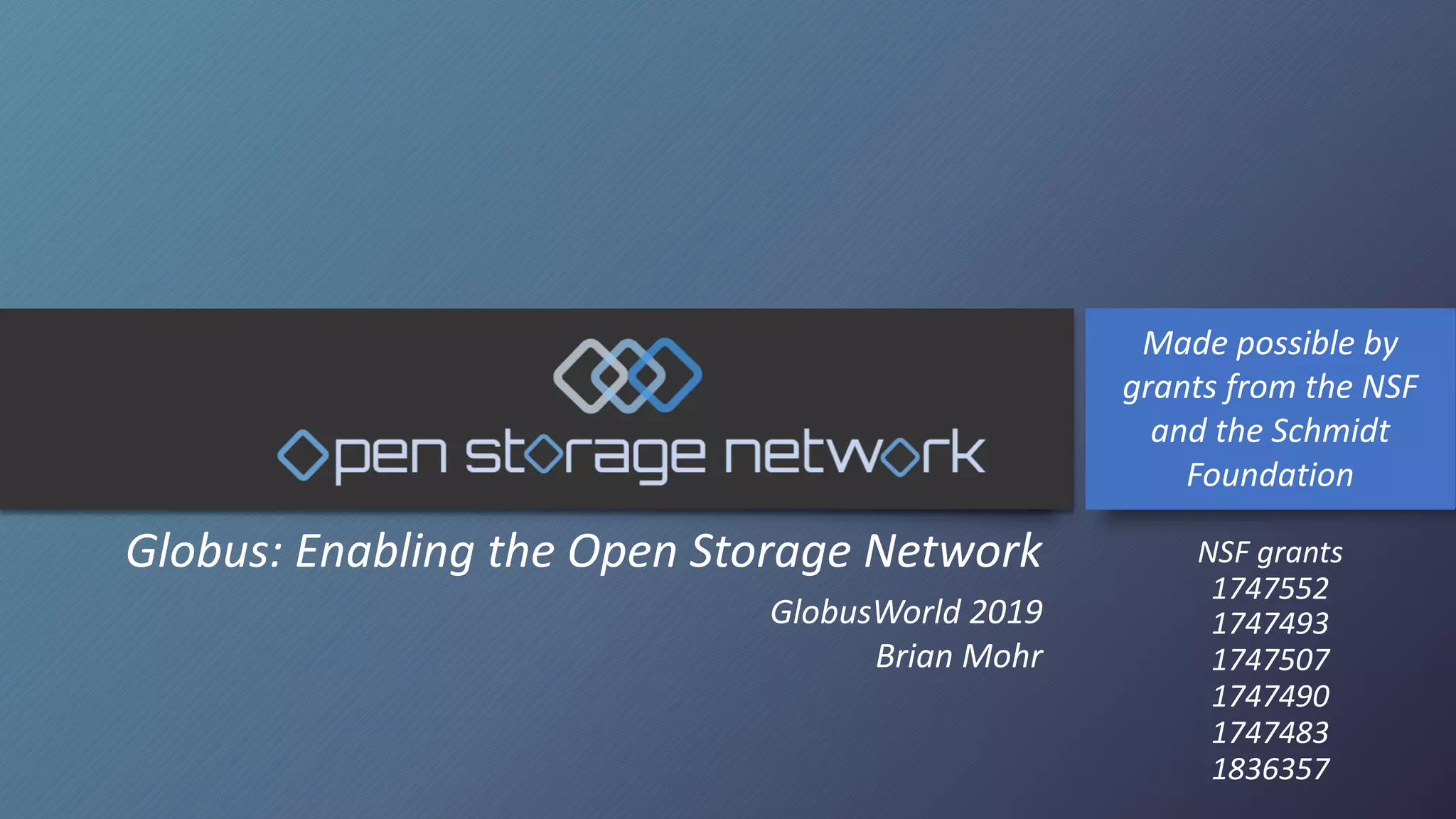 Globus: Enabling the Open Storage Network | PDF