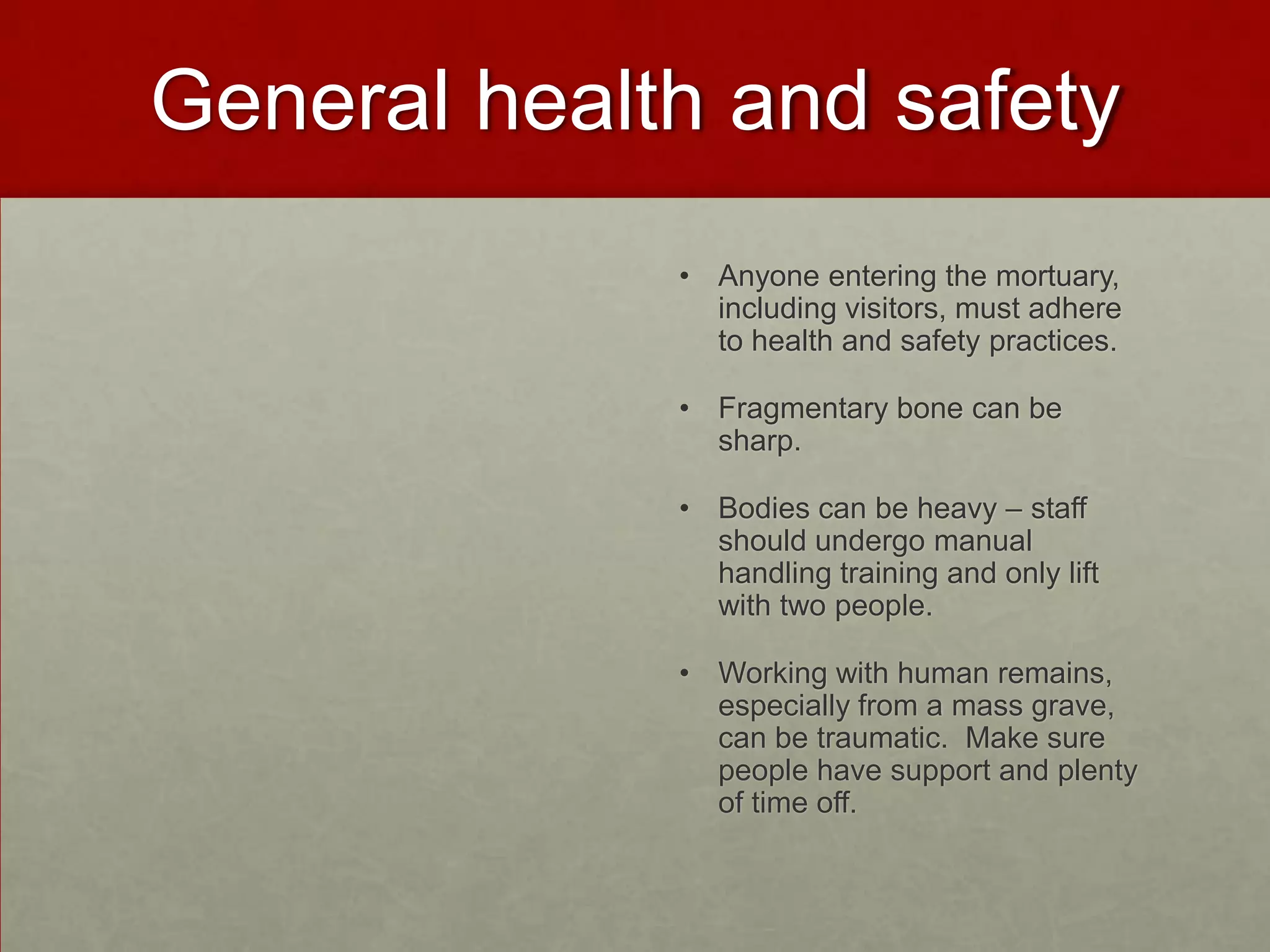 mortuary health and safety | PPTX