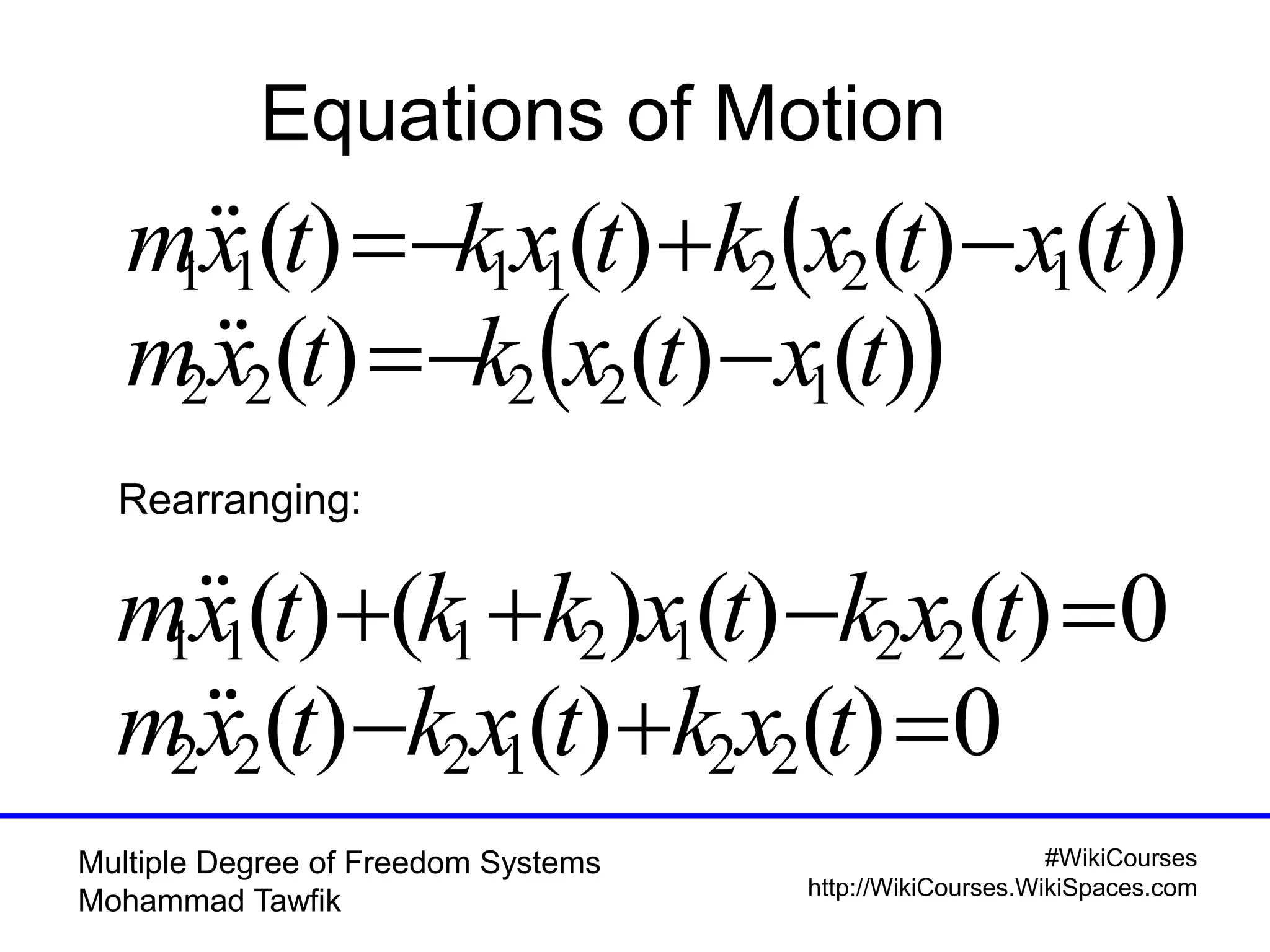 Multiple Degree of Freedom (MDOF) Systems | PDF