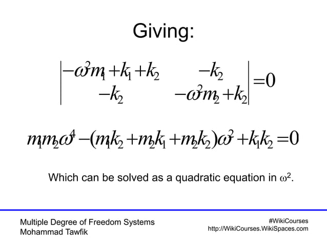 Multiple Degree of Freedom (MDOF) Systems | PDF | Physics | Science