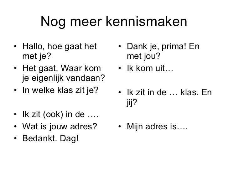 Kennismaking