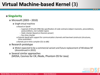 Unikernels, Multikernels, Virtual Machine-based Kernels | PPT