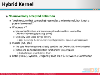 Unikernels, Multikernels, Virtual Machine-based Kernels | PPT