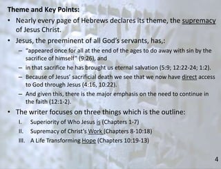 Session 02 New Testament Overview - Hebrews: The Bridge Between the Old ...