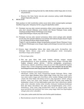 panduan penentuan klasifikasi fungsi jalan di wilayah perkotaan | PDF