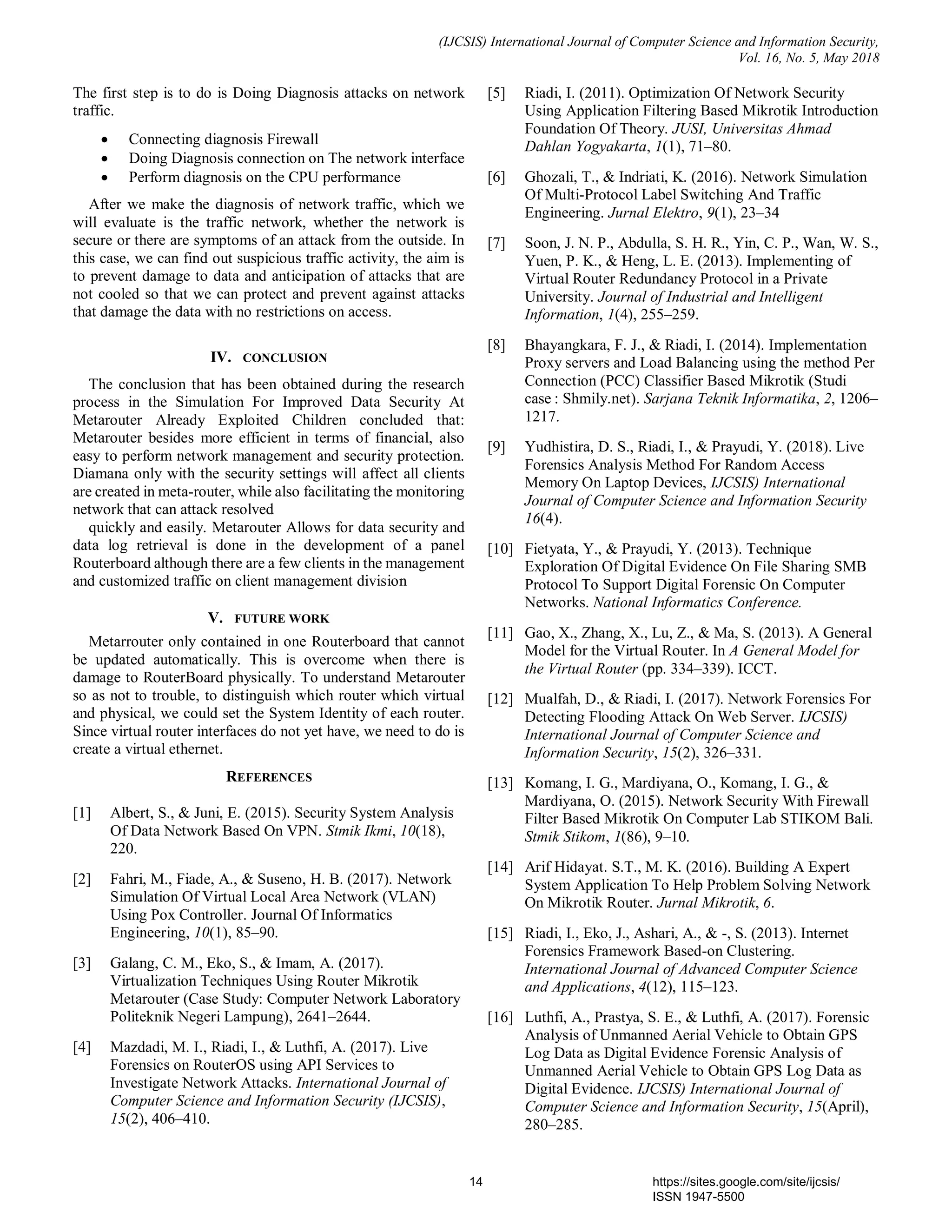 Simulation for Data Security Improvement in Exploited Metarouter | PDF