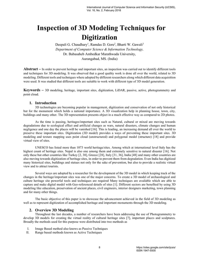 Inspection of 3D Modeling Techniques for Digitization | PDF | 3-D Graphics | Computer Software ...