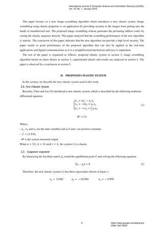 Three Dimensional Chaotic System for Color Image Scrambling Algorithm | PDF