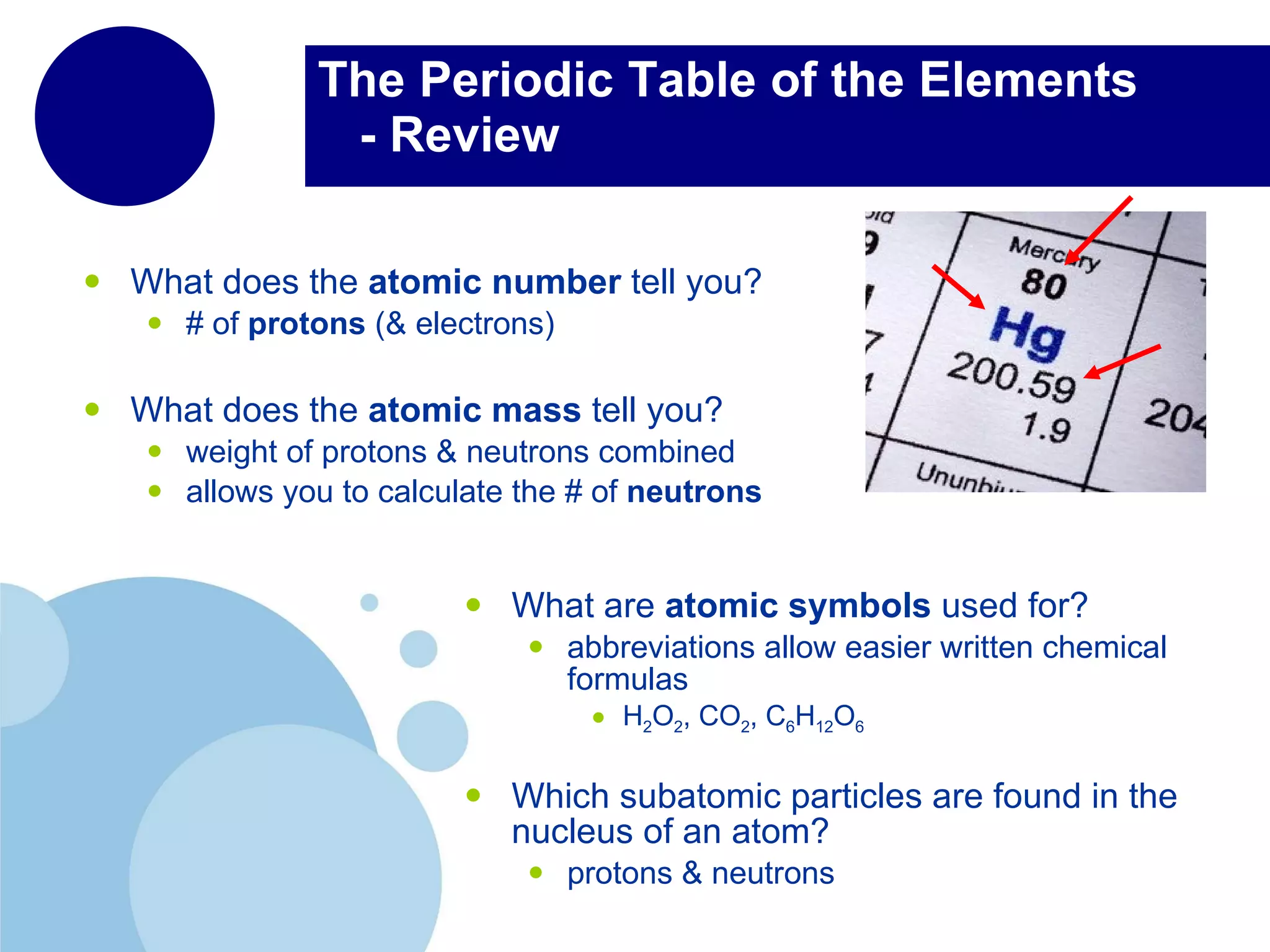 The Periodic Table & Chemical Bonds | PPT