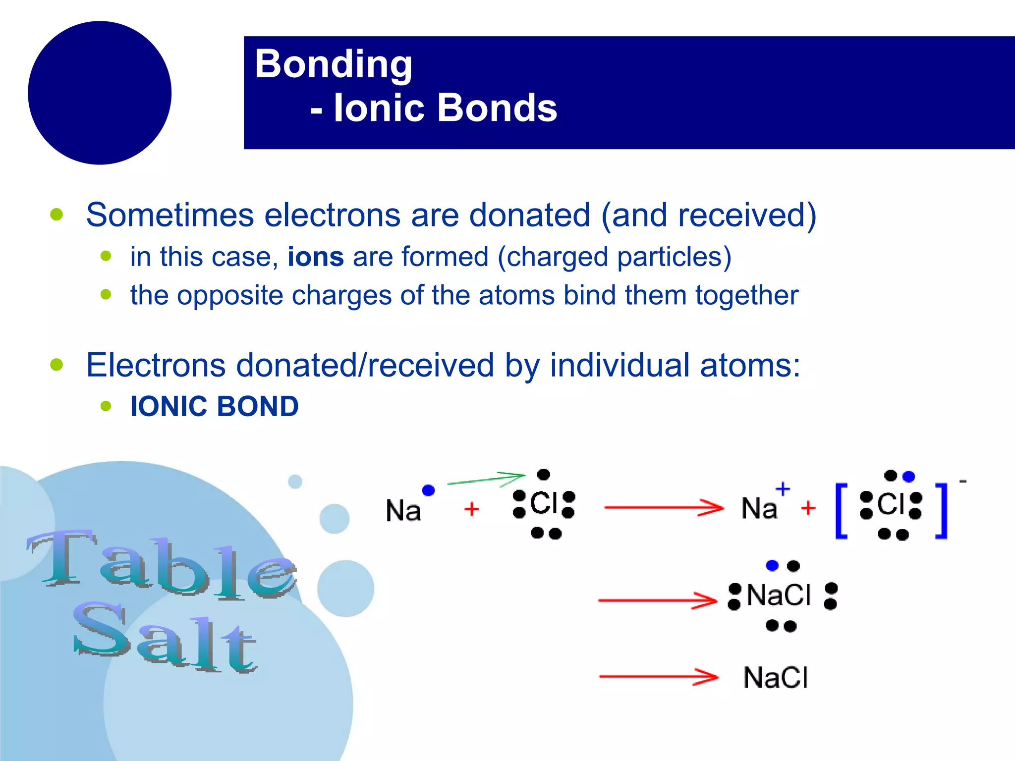 The Periodic Table & Chemical Bonds | PPT