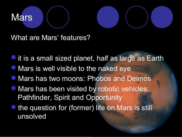 Features Of The Planet Mars