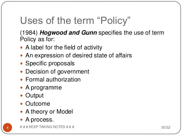 02 Policy making models - Approaches