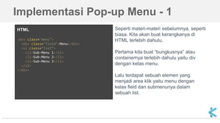 CSS Eksperimen - 05-2 Popup Menu | PPT