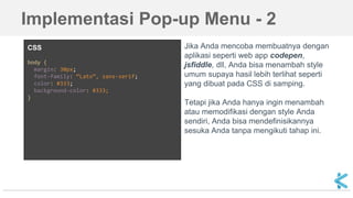 CSS Eksperimen - 05-2 Popup Menu | PPT