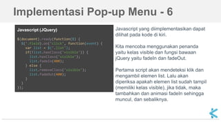 CSS Eksperimen - 05-2 Popup Menu | PPT