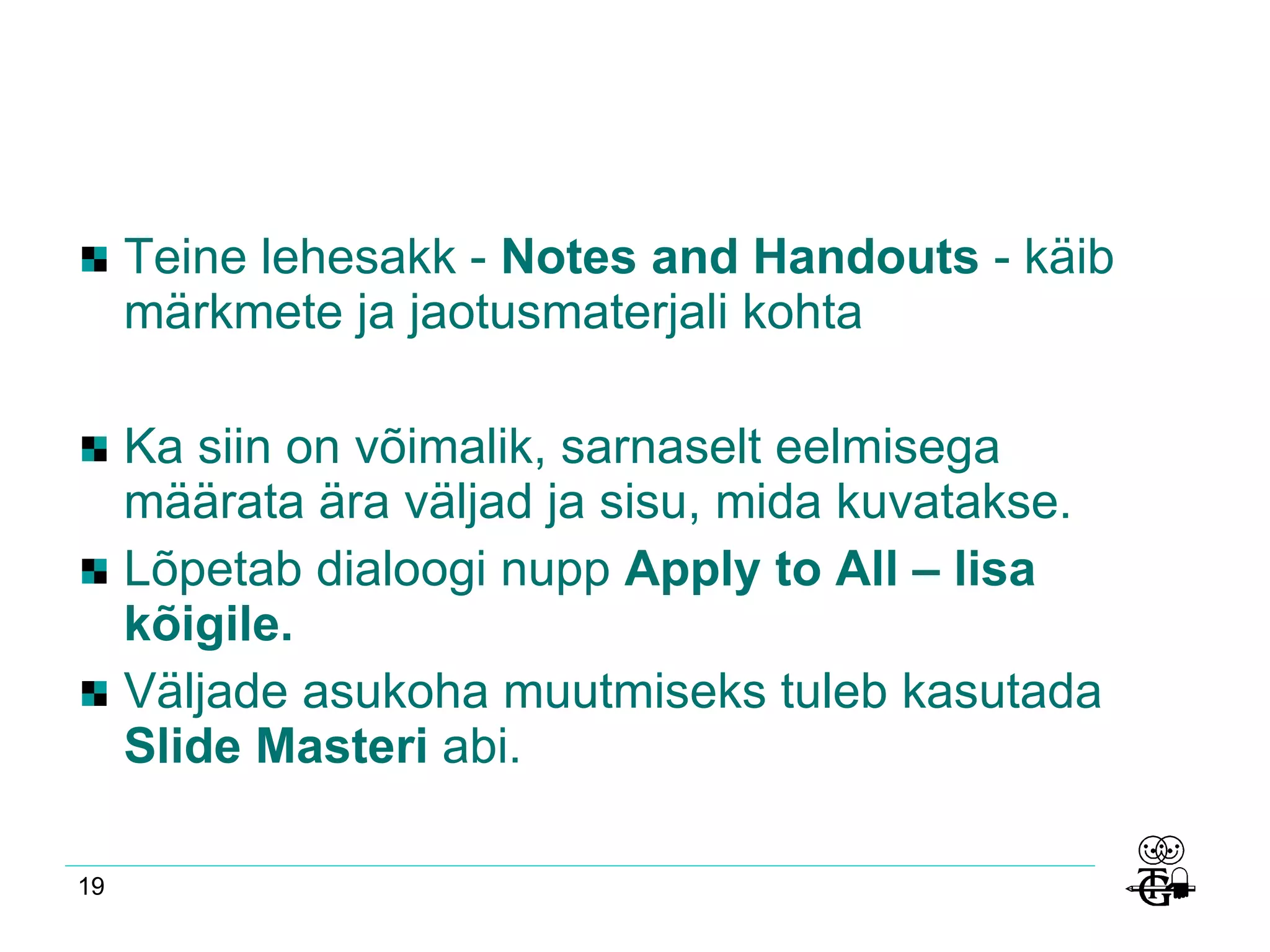 PowerPoint - Kujundamine | PPT